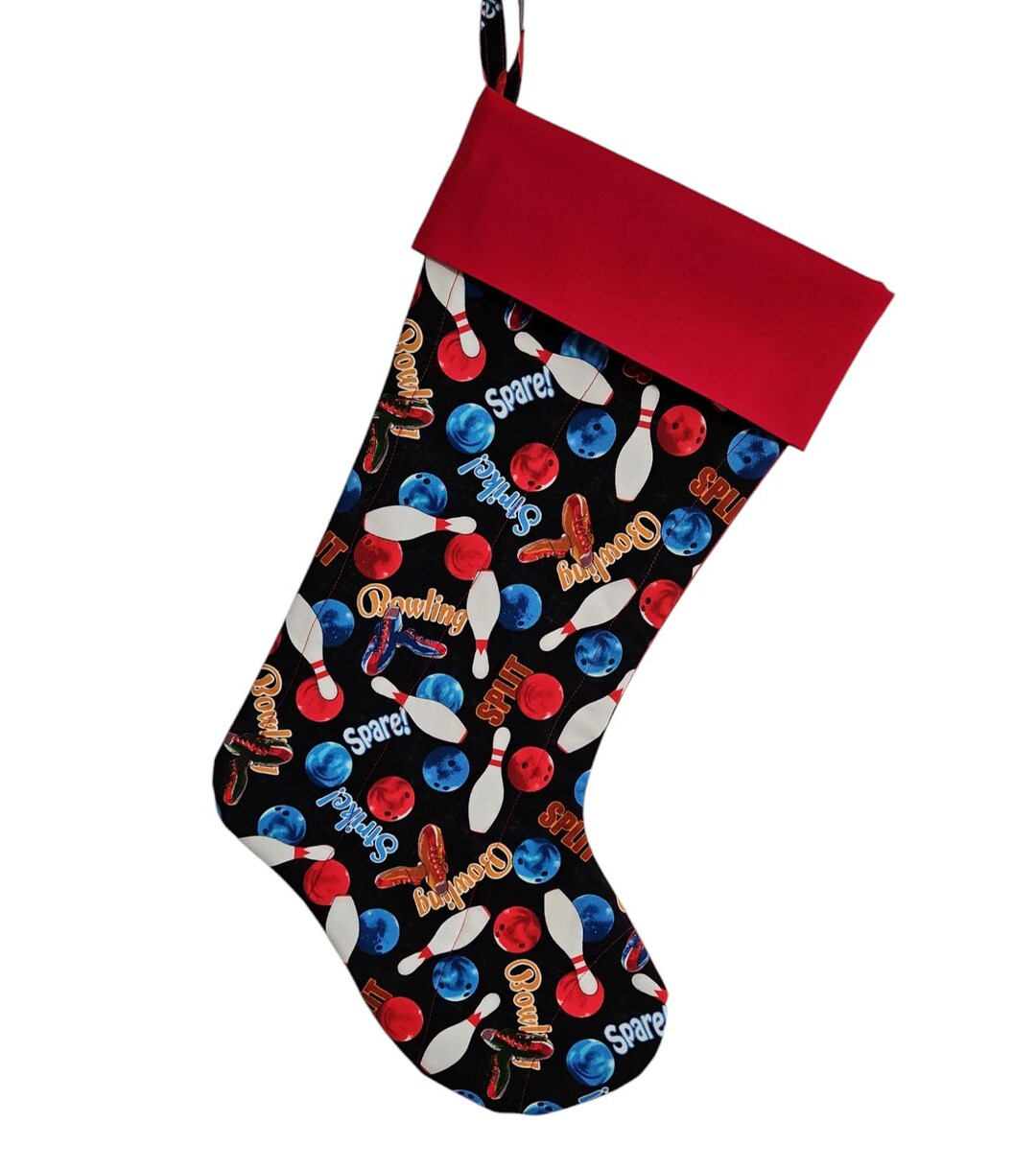 Retro Bowling Pins Quilted Christmas Stocking - Etsy
