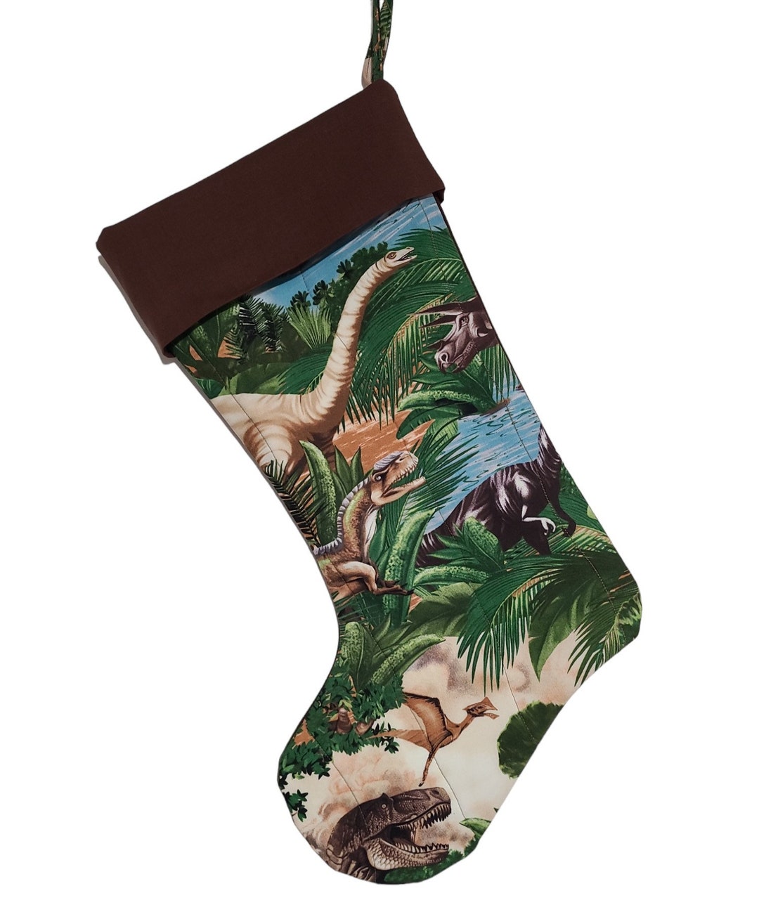 Dinosaurs Quilted Christmas Stocking - Etsy
