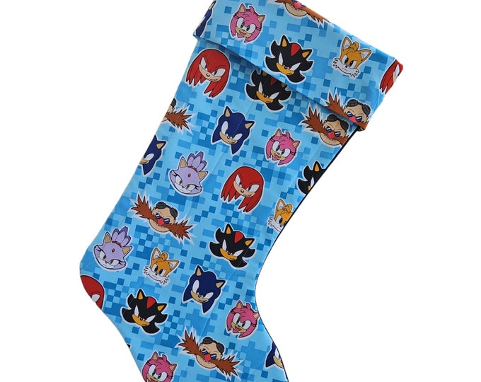 Cartoon Sonic the Hedgehog Quilted Christmas Stocking - Etsy