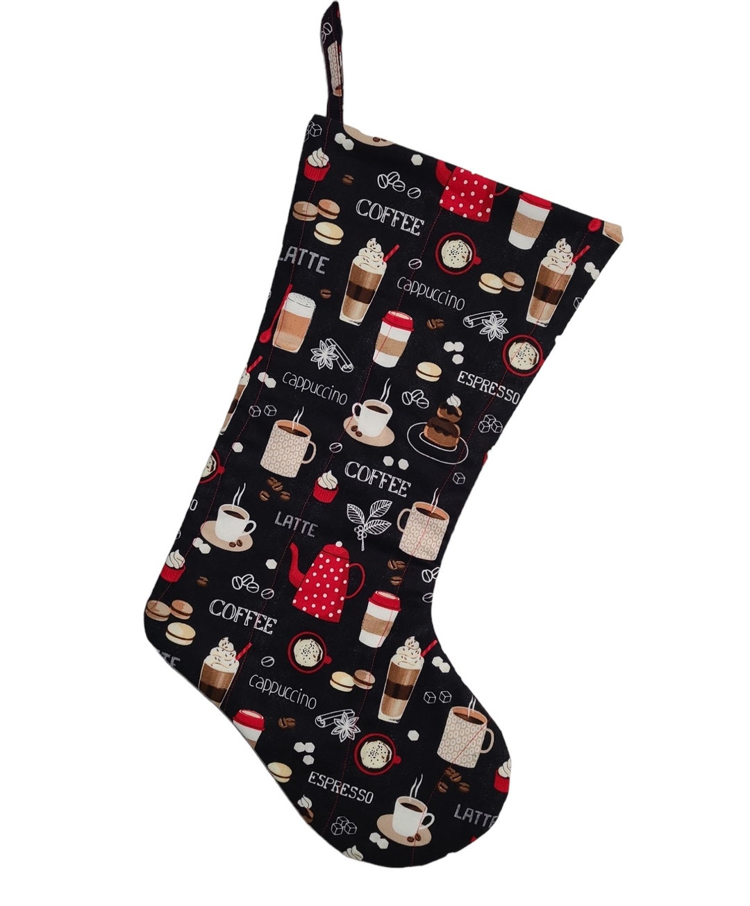 Coffee Favorites Quilted Reverisible Christmas Stocking - Etsy