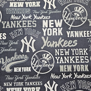 New York Yankees Cotton Fabric by the Yard - Etsy