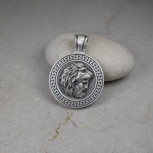 Hercules Round Pendant, Heracles Necklace With Braided Wheat Chain ...
