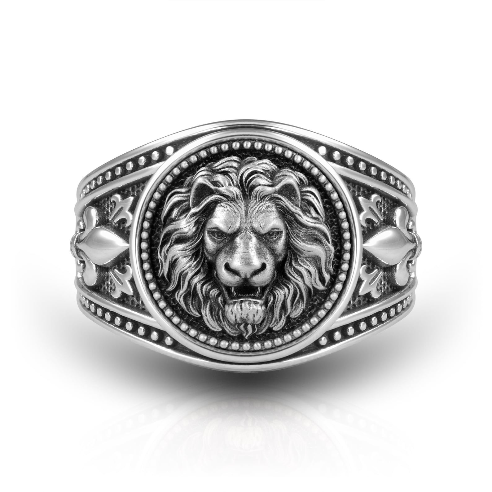 Silver Lion Ring Men Women Leo Zodiac Sign | Husband Birthday ...