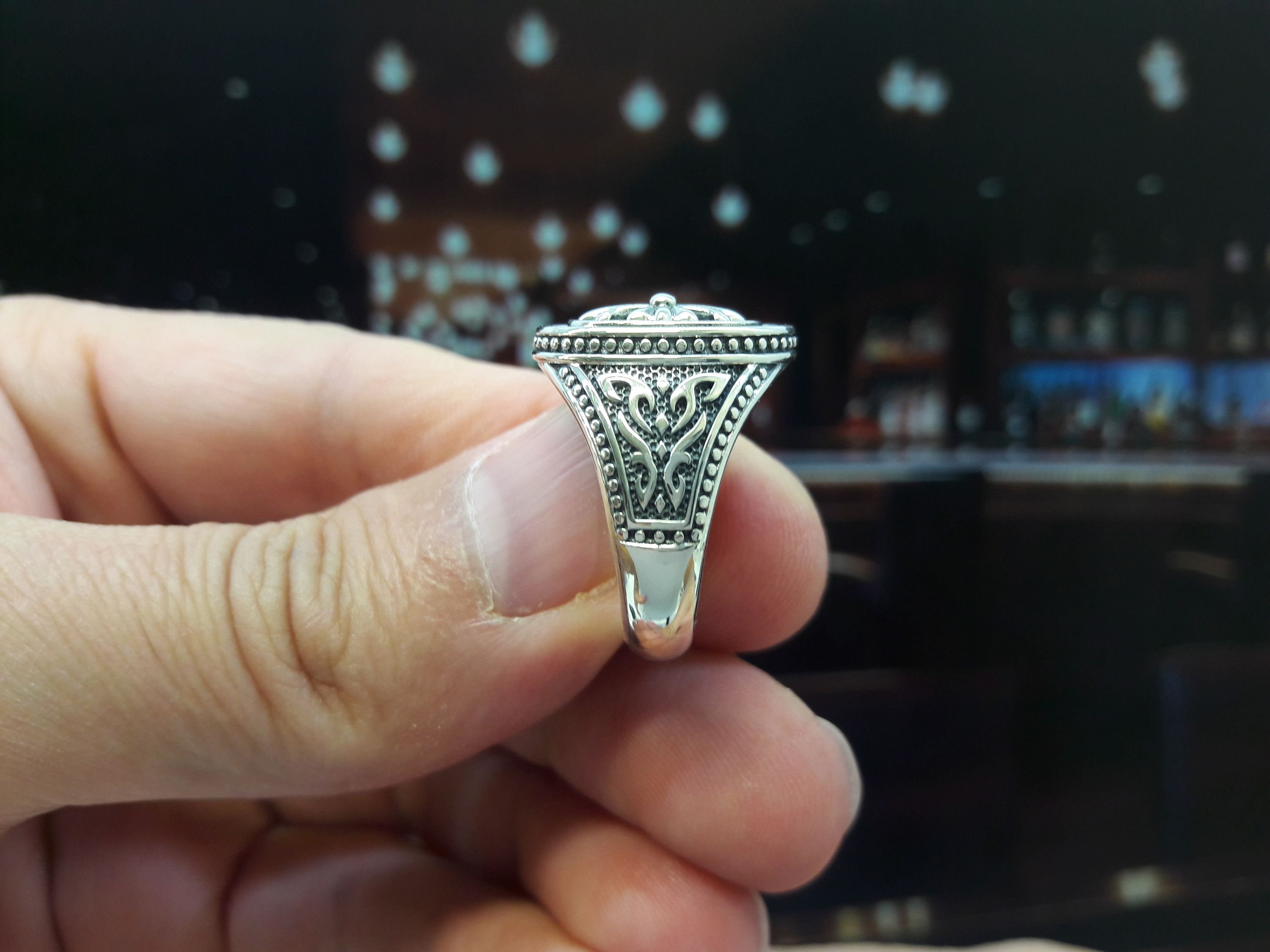 Chevalier Ring Silver Man Ring Gothic Ring Antique Man - Etsy