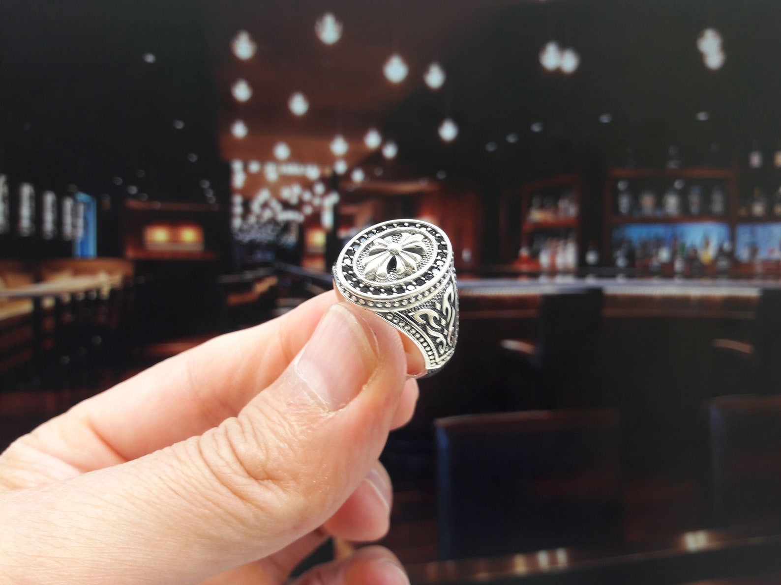 Chevalier Ring Silver Man Ring Gothic Ring Antique Man - Etsy