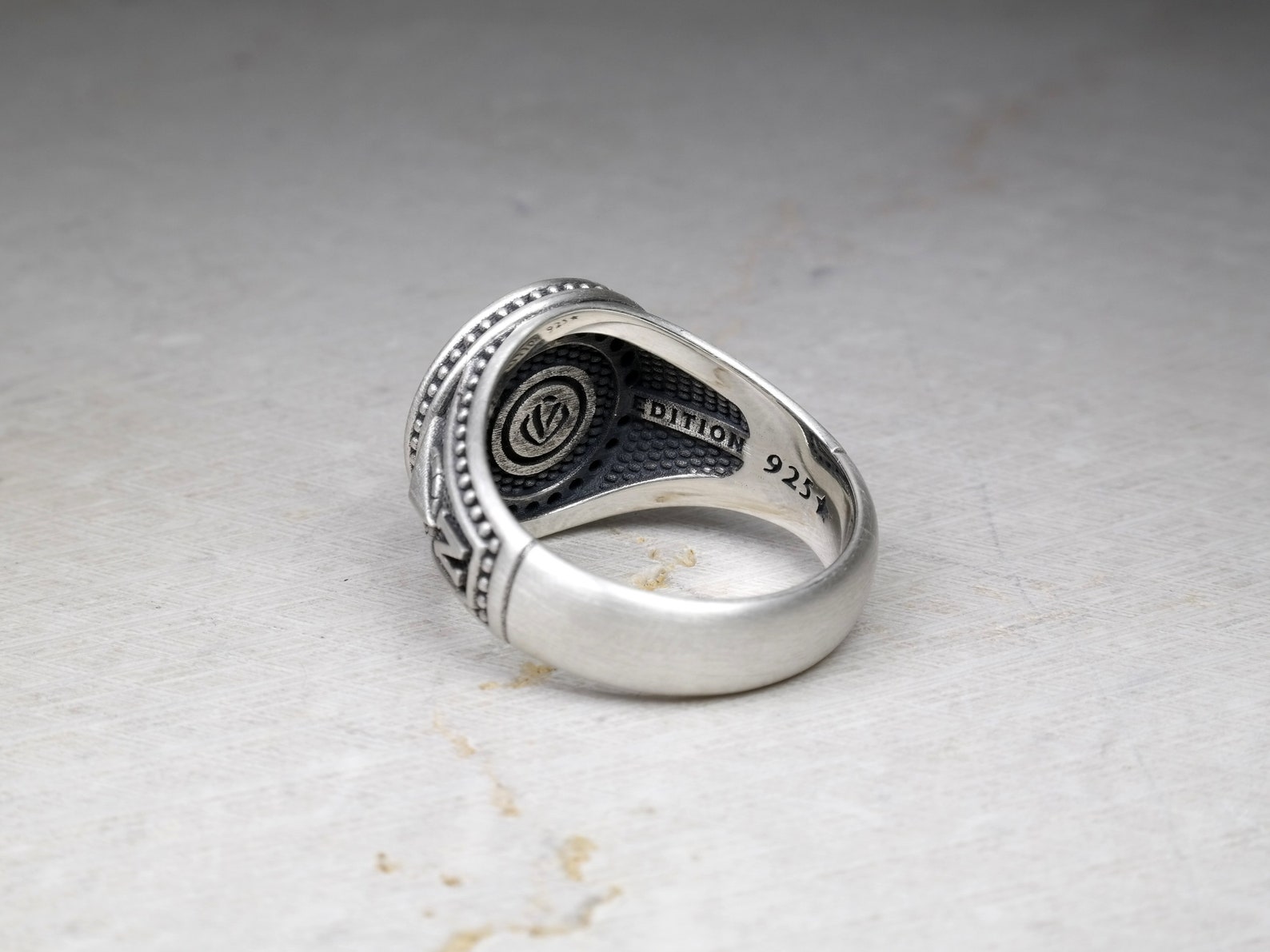 Round Signet Ring North Star Compass Wind Rose Real Sterling - Etsy