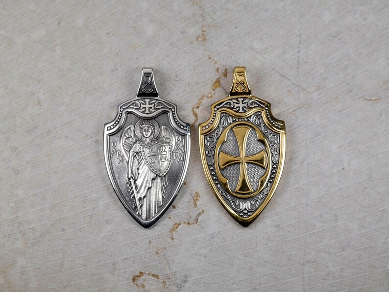 Saint Michael Gold Plated Necklace 2.5mm Spiga Neck Chain St - Etsy