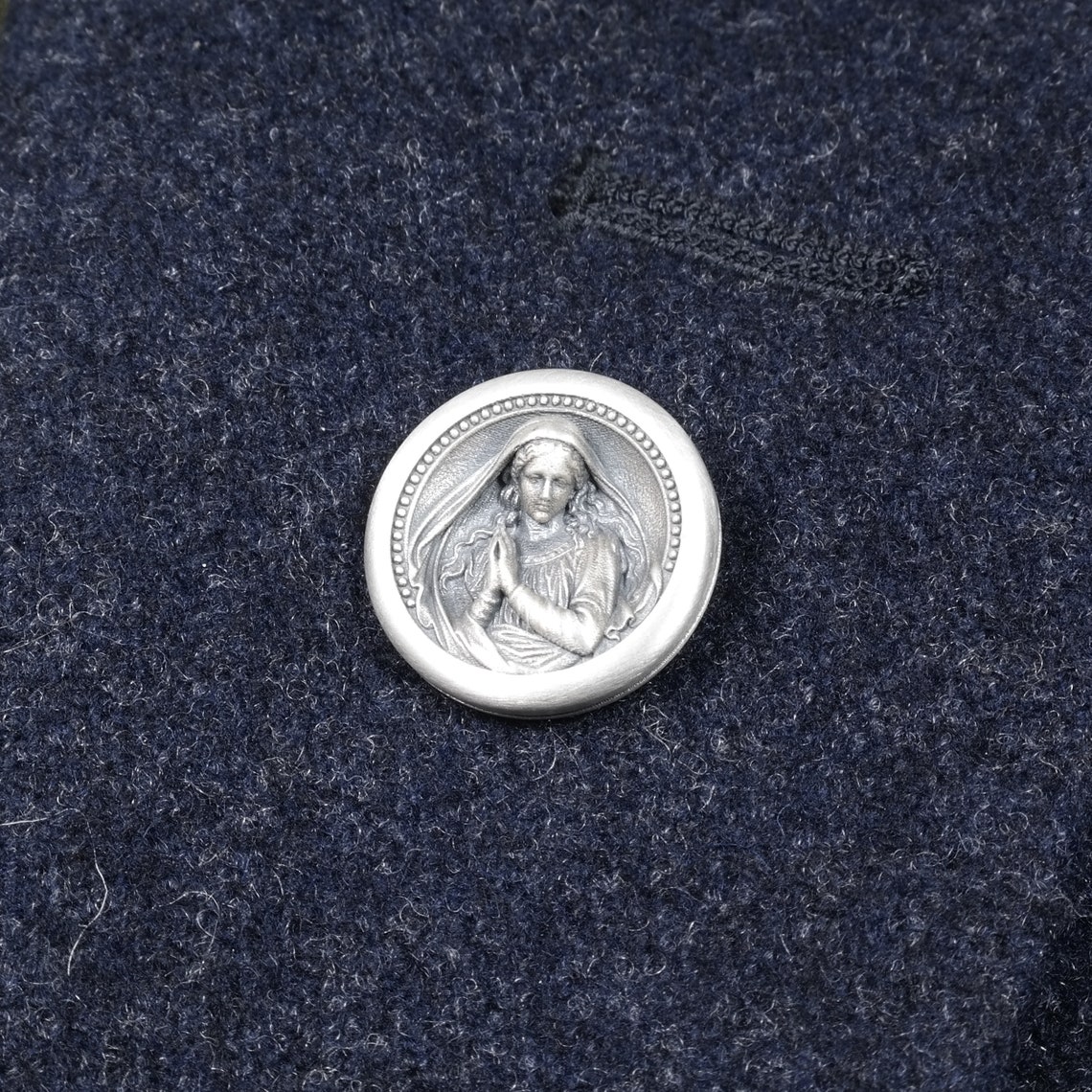 Round Brooch Pin Virgin Mary Holy Mother Lapel Badge Real - Etsy