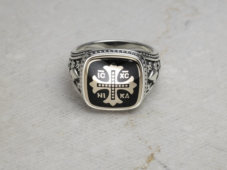 Christian Orthodox Signet Mens Ring Religious Sterling | Etsy