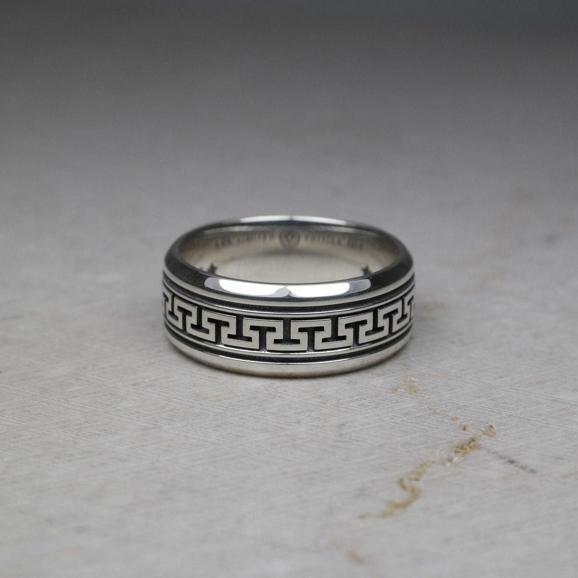Greek Key Pattern Band Ring, Ancient Greece, Meander Symbol, Grecian ...