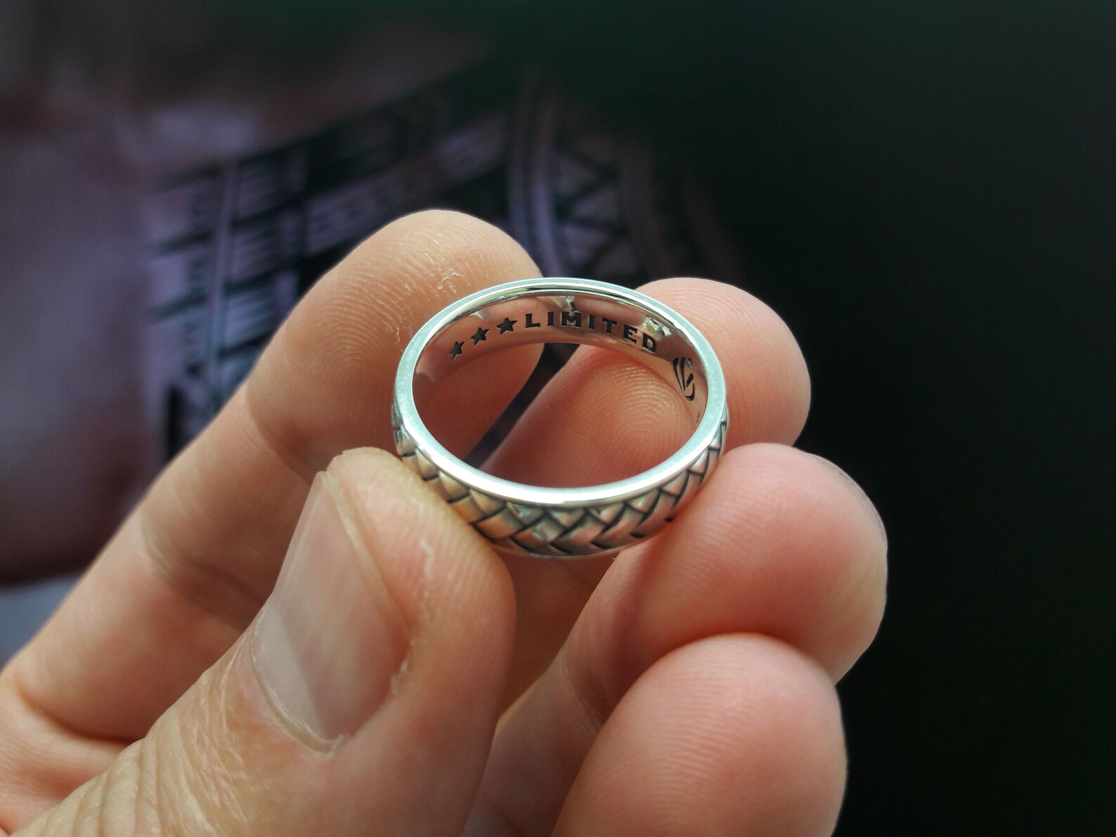 3 Row Knitted Pattern Band Ring Men Women Wedding Solid - Etsy