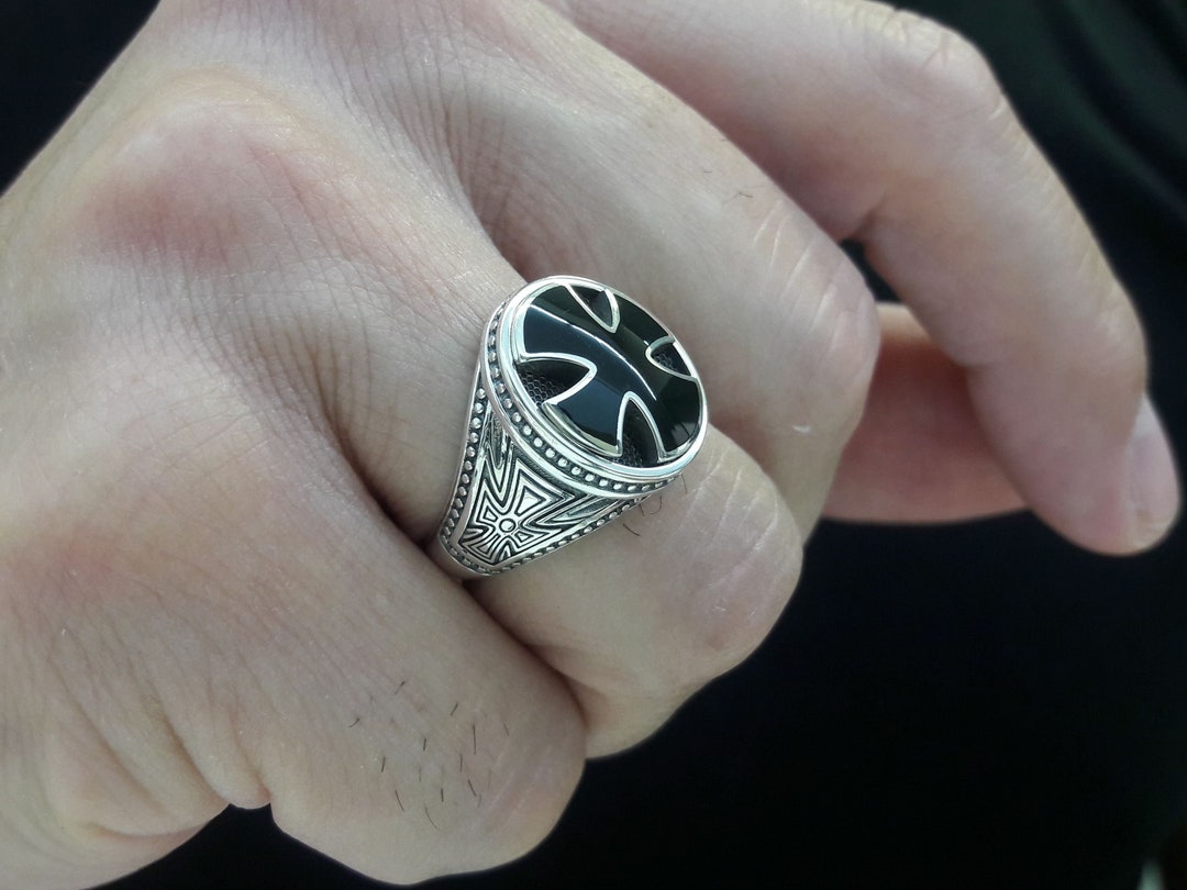 Maltese Cross Ring, Byzantine Ring, Gothic Style Ring, Knight Ring ...