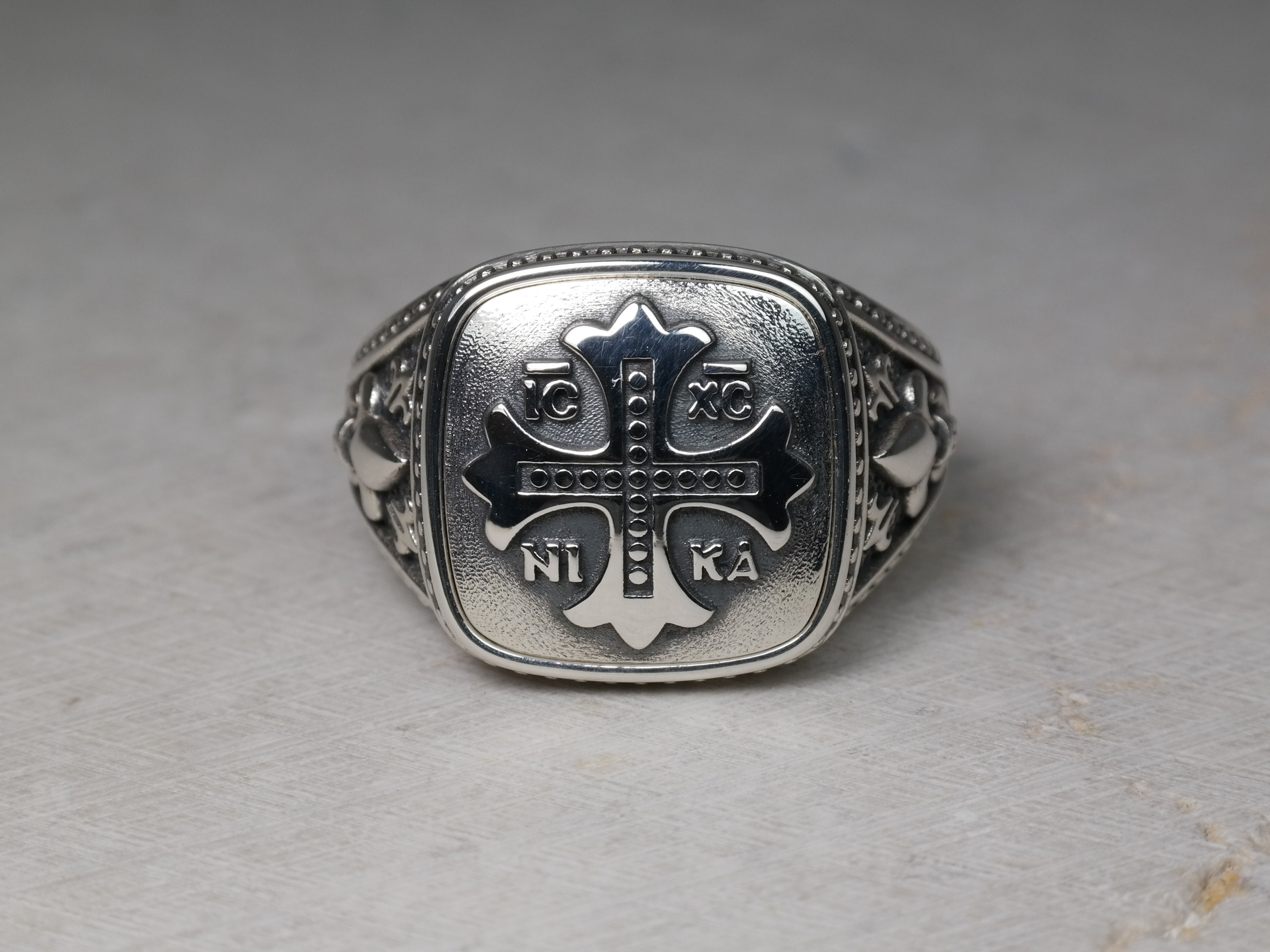 Christian Men Ring Oxidized Men Jewelry Orthodox Silver - Etsy