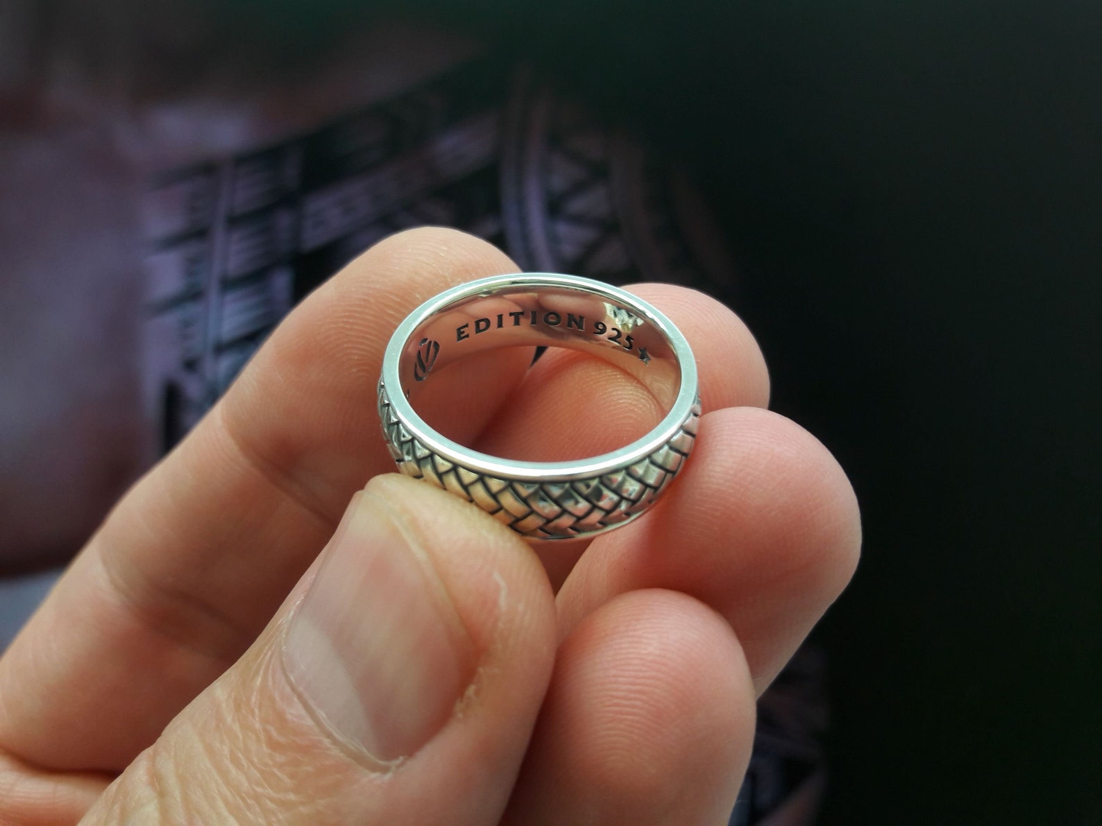 Knitted Pattern Design 4-rows Wedding Ring Men's - Etsy