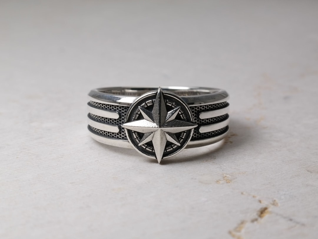 Compass Wind Rose Band, Traveler Direction Ring, Explorer's Jewelry ...