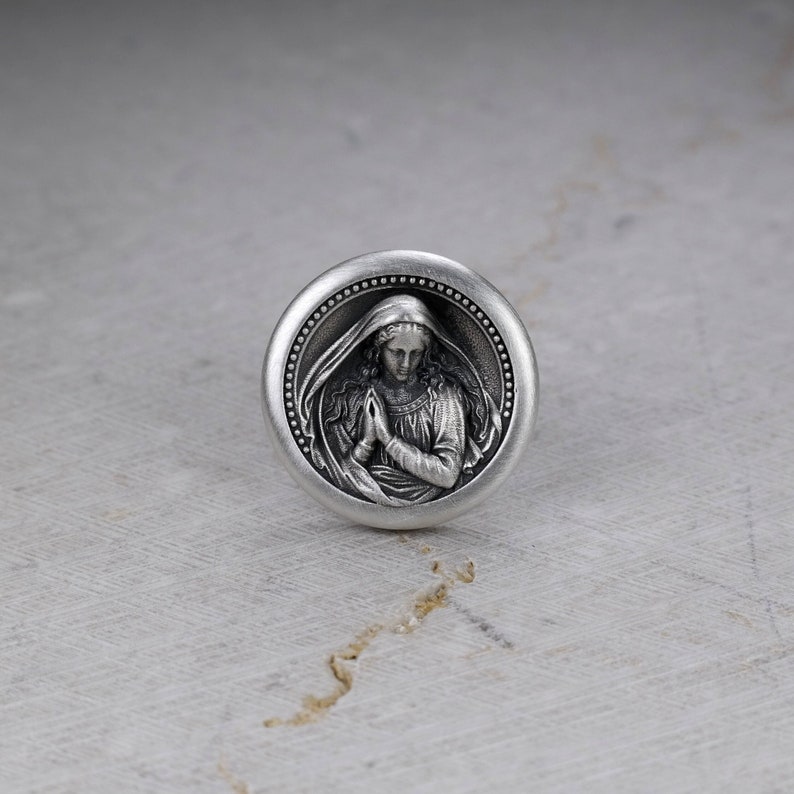 Round Brooch Pin Virgin Mary Holy Mother Lapel Badge Real - Etsy