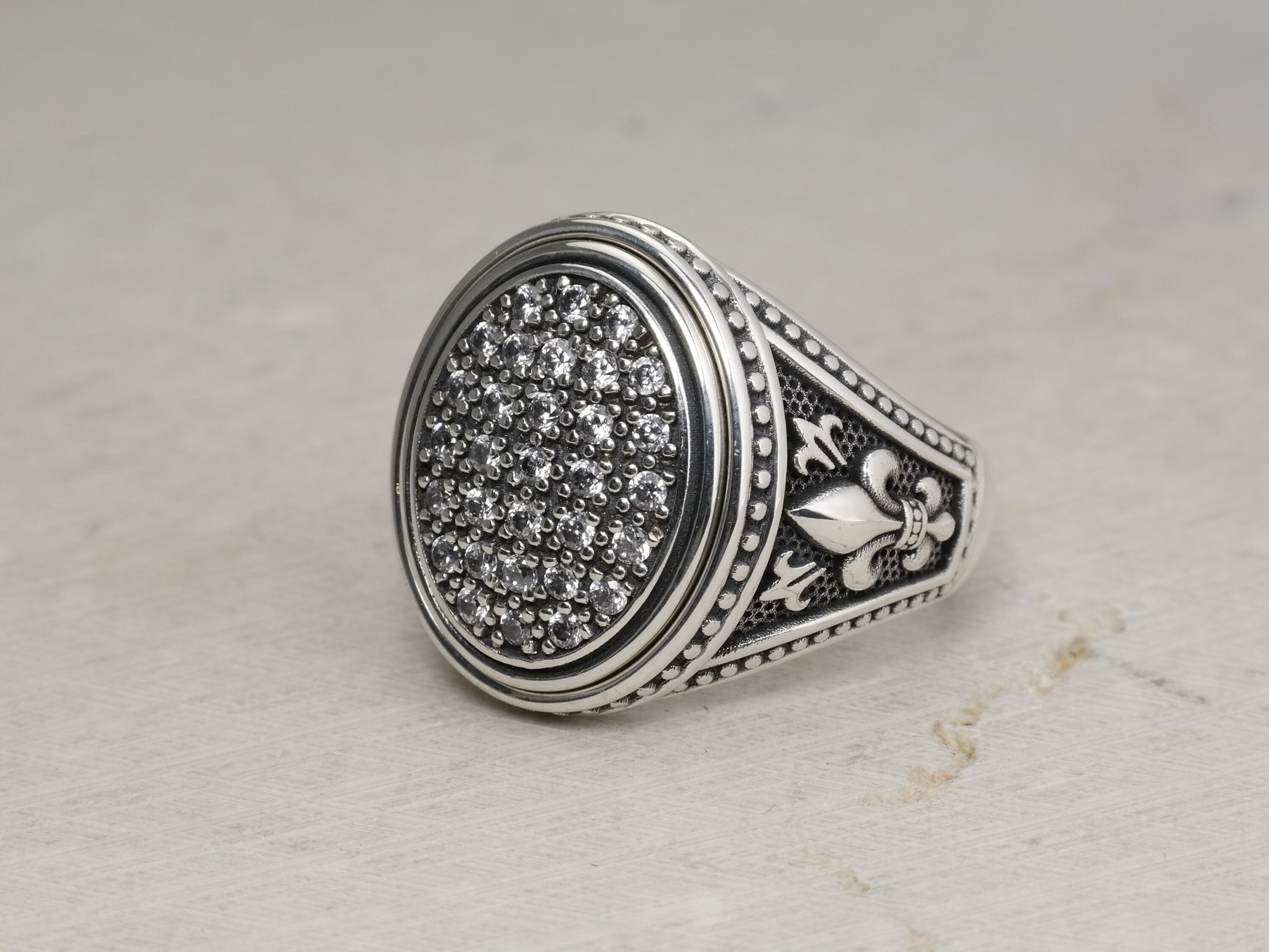 Chevalier Man Ring Silver Man Ring Knight Ring Oval Man - Etsy