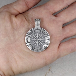 Hercules Round Pendant, Heracles Necklace With Braided Wheat Chain ...