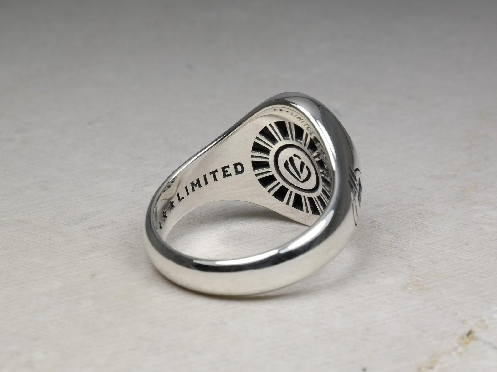 Oval Signet Ring, Champion Number 1 Ring, Sterling Silver Ring, Winner ...