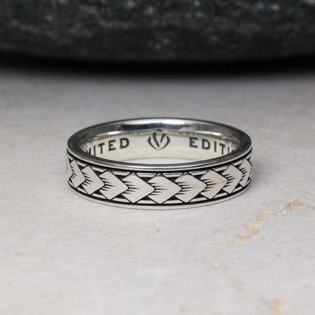 Arrow Pattern Silver Band Ring, Samoan Maori Polynesian Tribal Vector ...