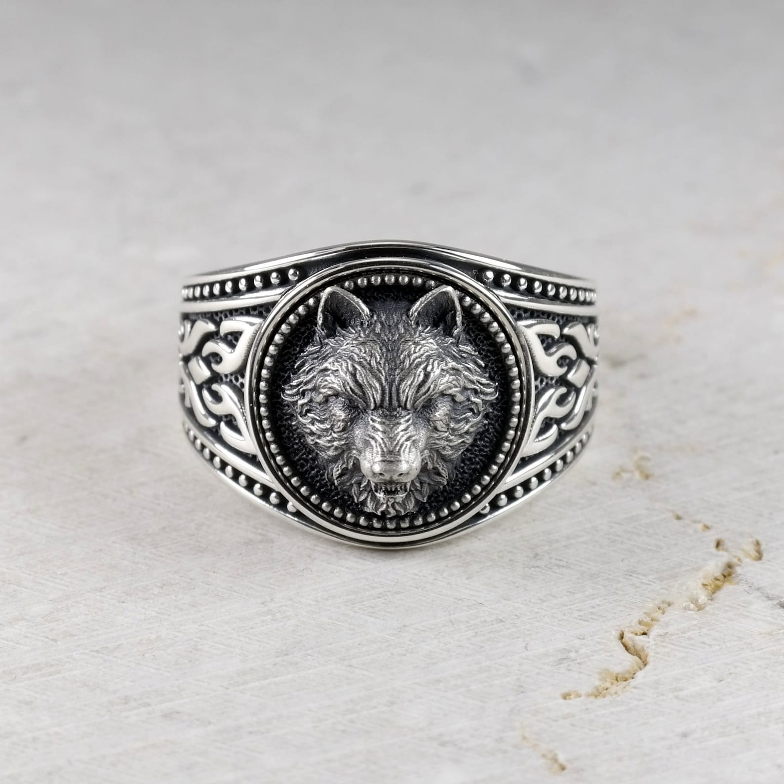 Wolf Head Ring With Gothic Design Alpha Majestic Comfort Fit - Etsy