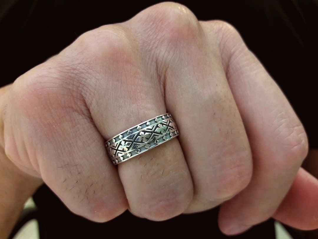 Samoan, Cross, Maori, Polynesian, Tribal, Band, Men, Solid, Sterling ...