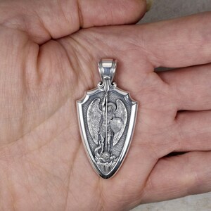 Shield Saint Michael, Sterling Silver 925 Necklace, Christian Archangel ...