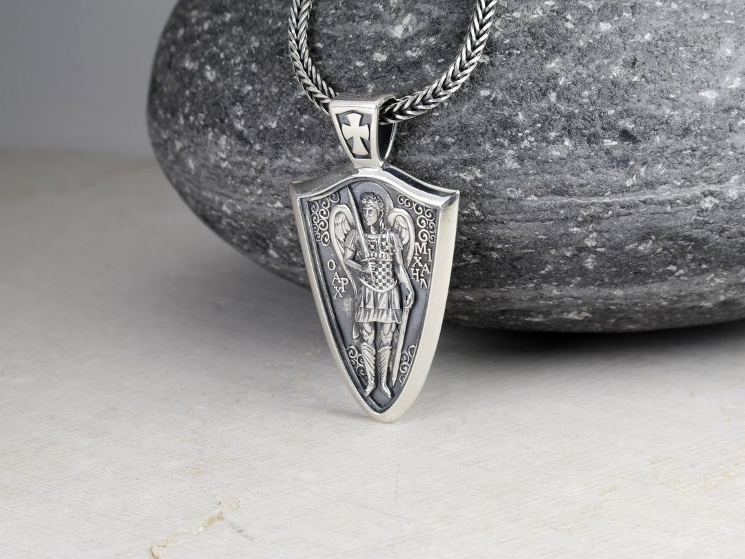 Shield Saint Michael, Silver 925 Archangel Saint Michael Necklace ...