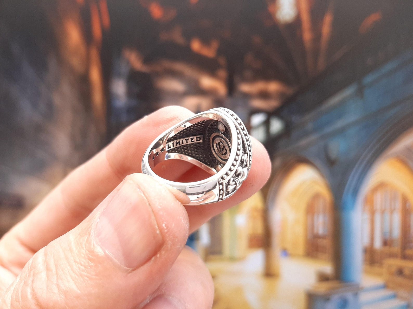 Maltese Cross Fleur De Lis Signet Man Ring, Oxidized Sterling Silver ...