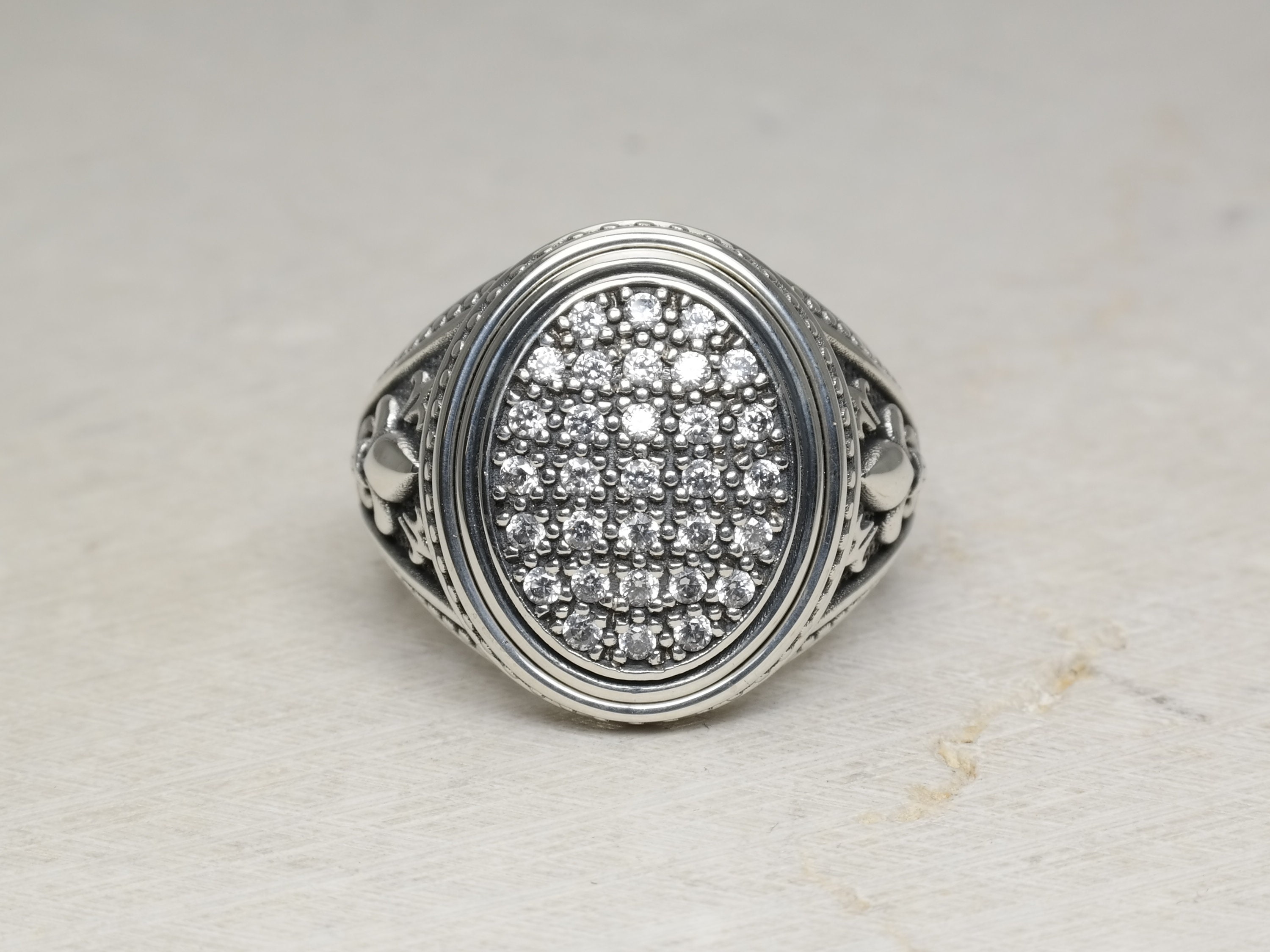 Chevalier Man Ring Silver Man Ring Knight Ring Oval Man - Etsy