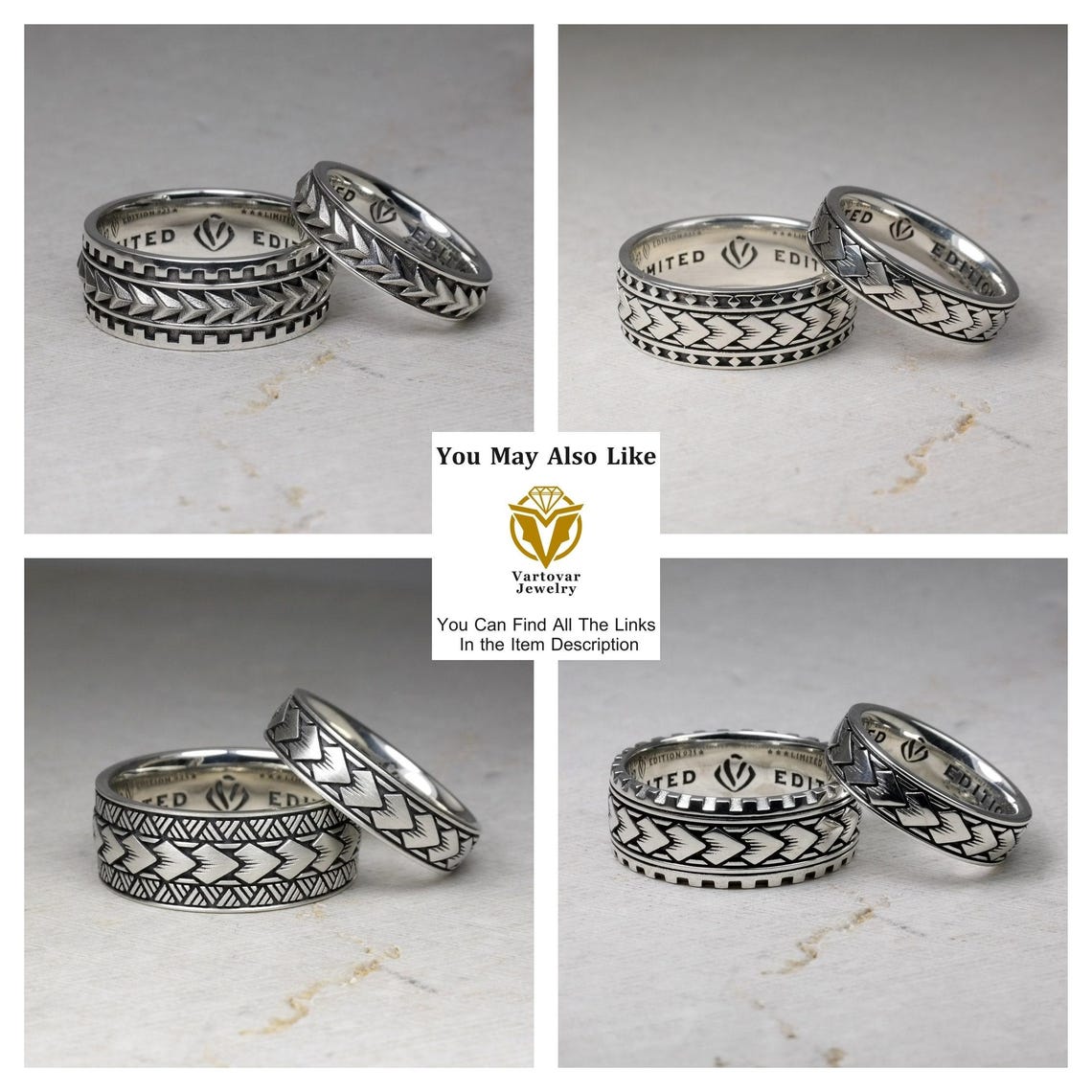 Polynesian Patterned Wedding Band Ring, Samoan, Arrow, Maori, Real ...