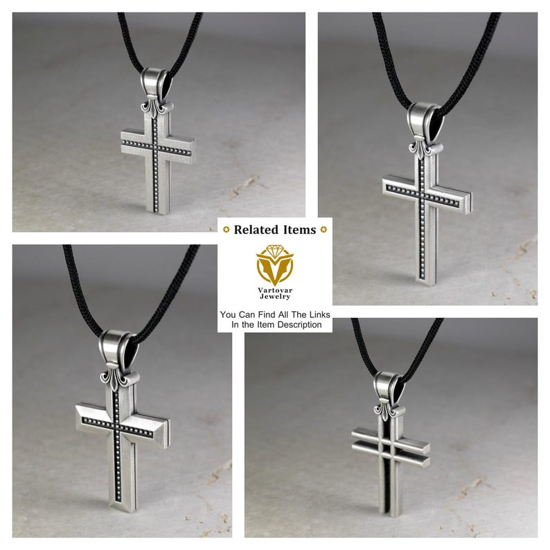 INRI Cross Pendant, Fleur De Lis Design Bail, Crucifix Necklace With ...