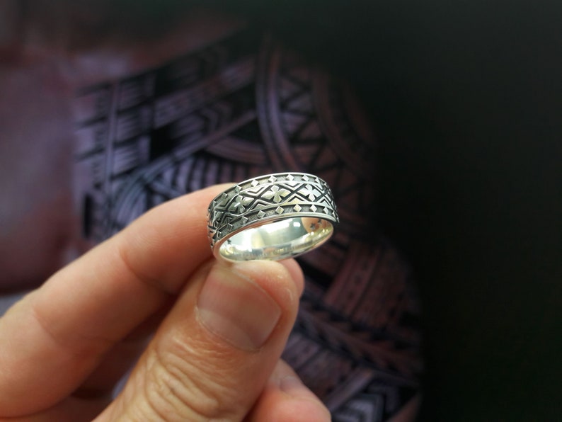 Samoan Cross Maori Polynesian Tribal Band Men Solid | Etsy