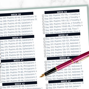 Chronological Bible Reading Plan: 365-day Printable Tracker (digital ...