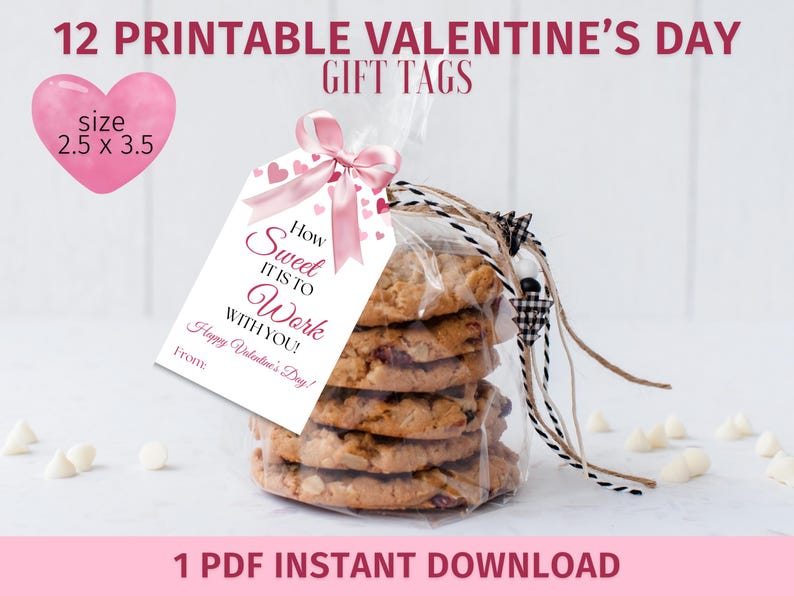 Coworker Valentine's Day Gift Tags - Printable Staff Appreciation ...