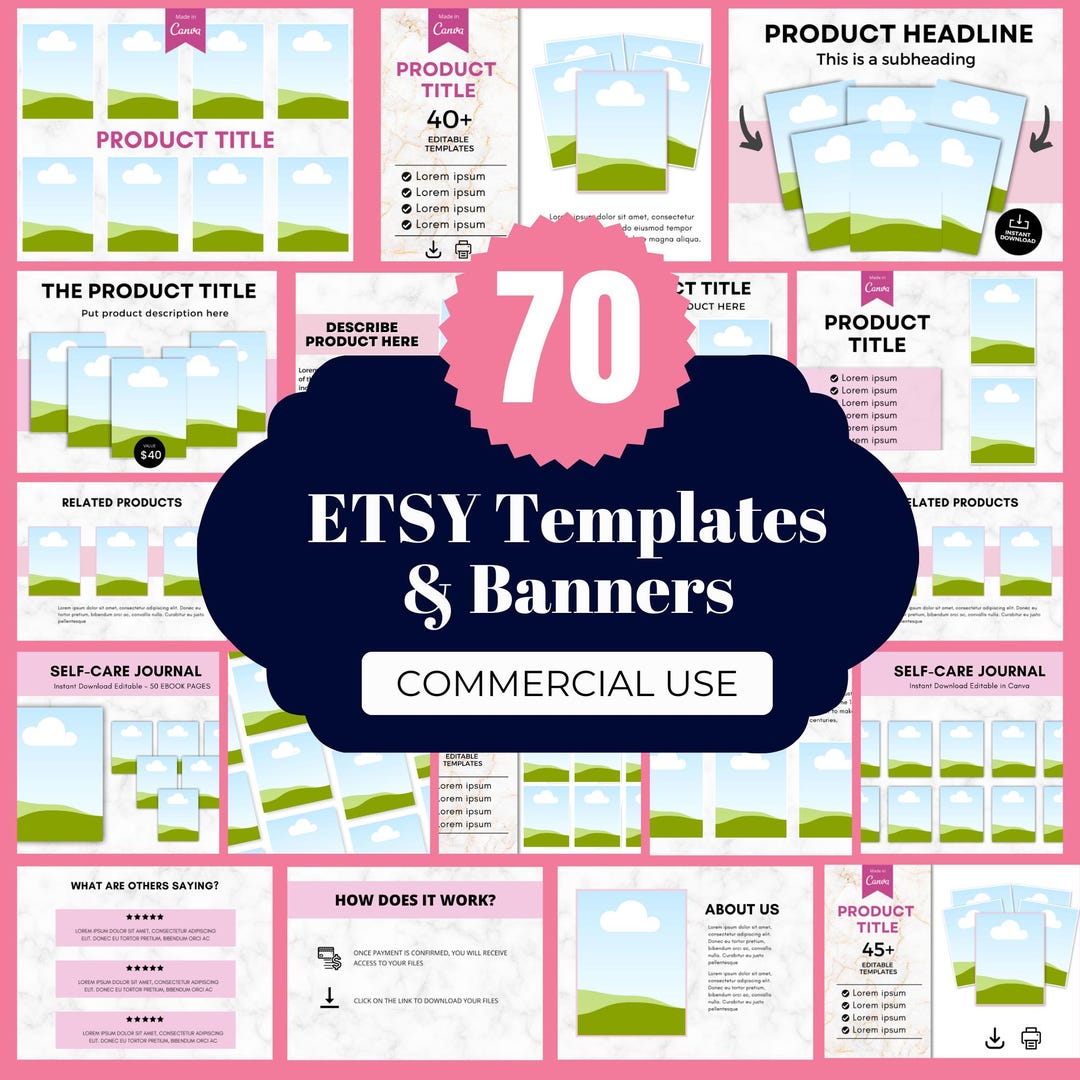 Etsy Shop Listing Templates, Canva Mockup Bundle (70+) - Etsy