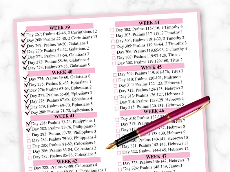 Chronological Bible Reading Plan Printable Old & New Testament, Bible ...
