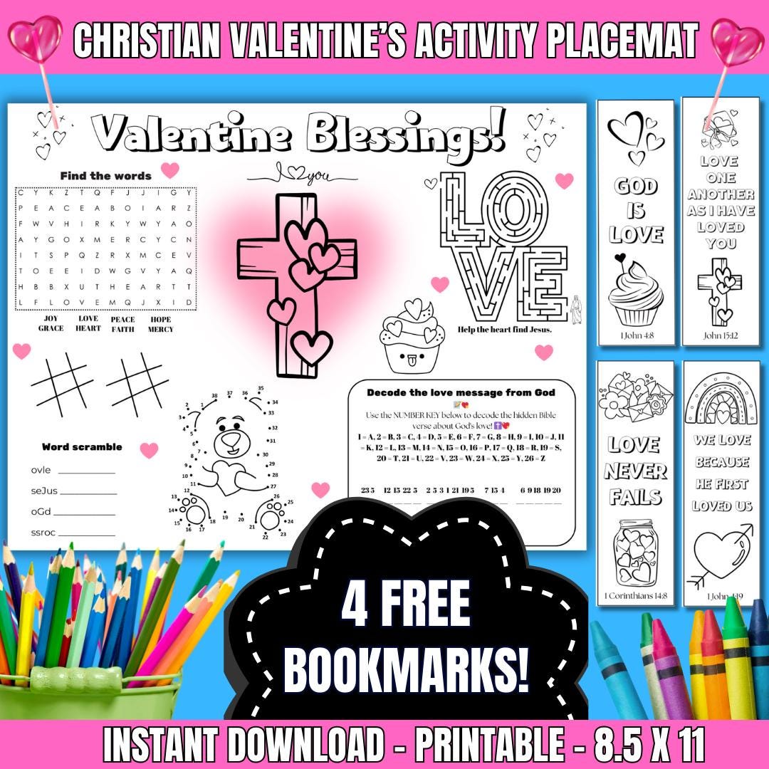 Valentine's Day Bible Lesson, Bible Bookmarks, Kid's Bible Lesson ...