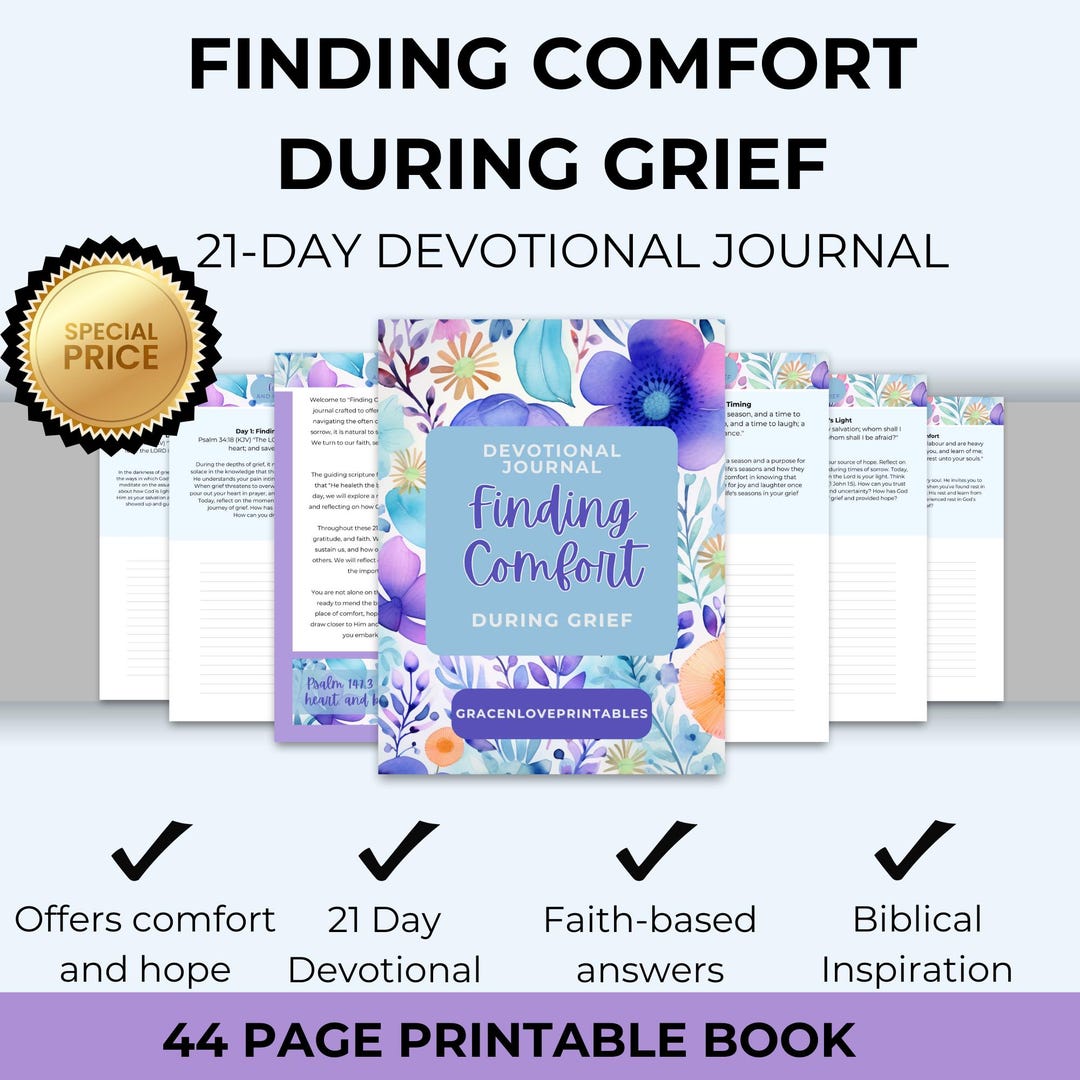 Grief Devotional Journal, 21-day Comfort Guide (printable) - Etsy