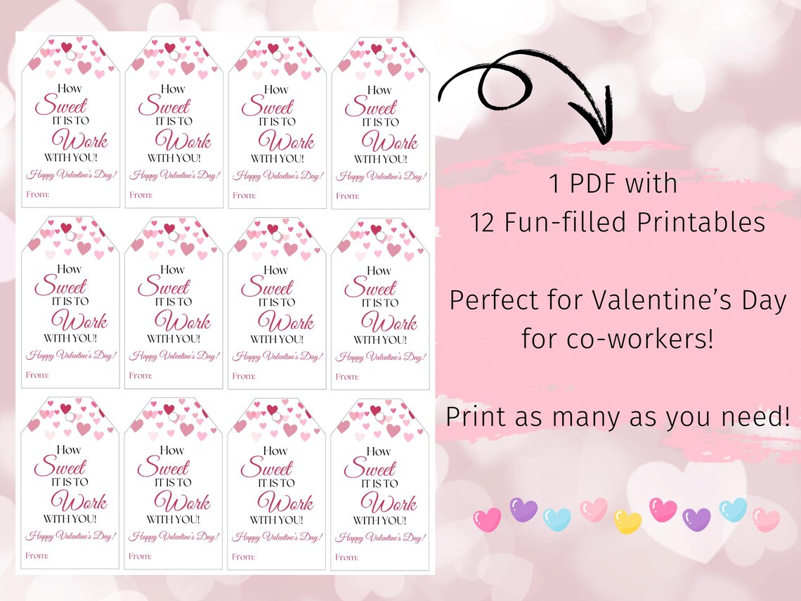 Coworker Valentine's Day Gift Tags - Printable for Sweets - Staff ...