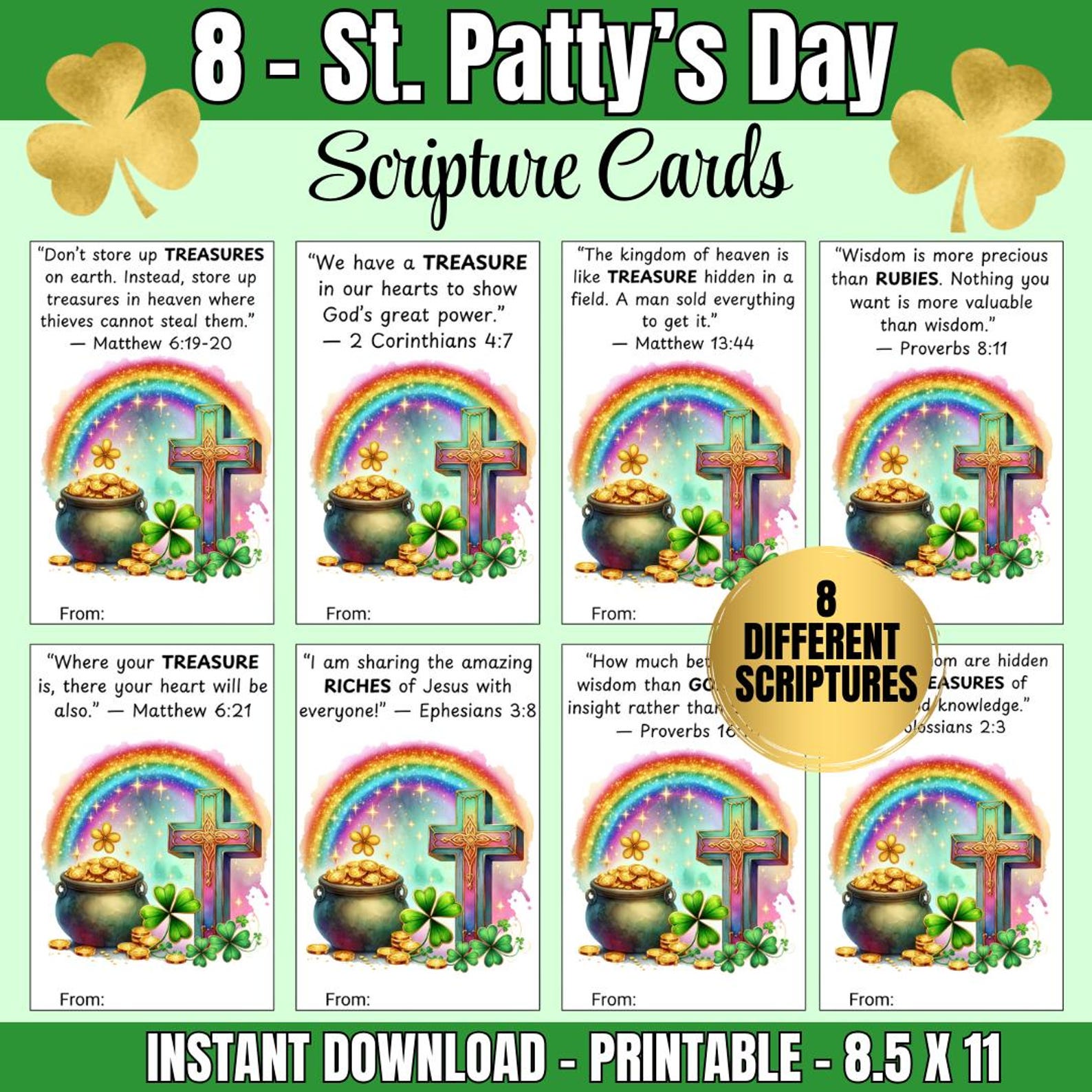 Shamrock Holy Trinity, St. Patrick's Day Bible Verse Cards, Printable ...