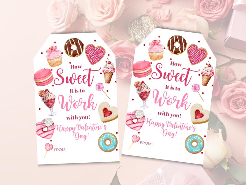 Printable Sweet Treat Gift Tag Valentine's Day Classroom Favor Candy ...