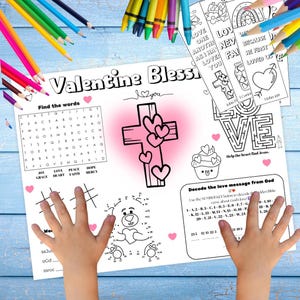 Valentine's Day Bible Lesson Printable, Bookmarks, Placemat (PDF) - Etsy