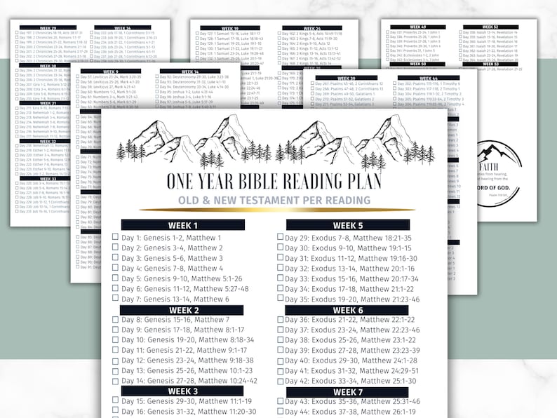 Chronological Bible Reading Plan: 365-day Printable Tracker (digital ...