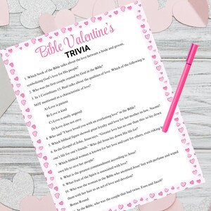 Valentine's Bible Trivia Game, Youth Group Activity (printable) - Etsy