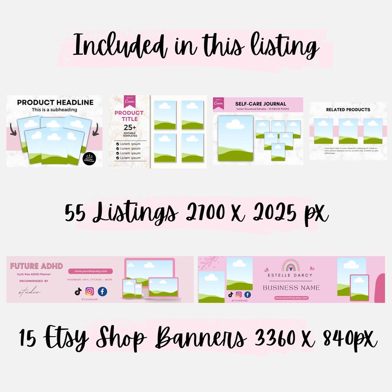 Etsy Shop Listing Templates, Canva Mockup Bundle (70+) - Etsy