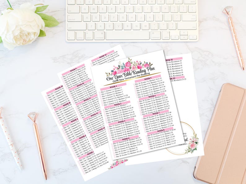 Chronological Bible Reading Plan Printable Old & New Testament, Bible ...