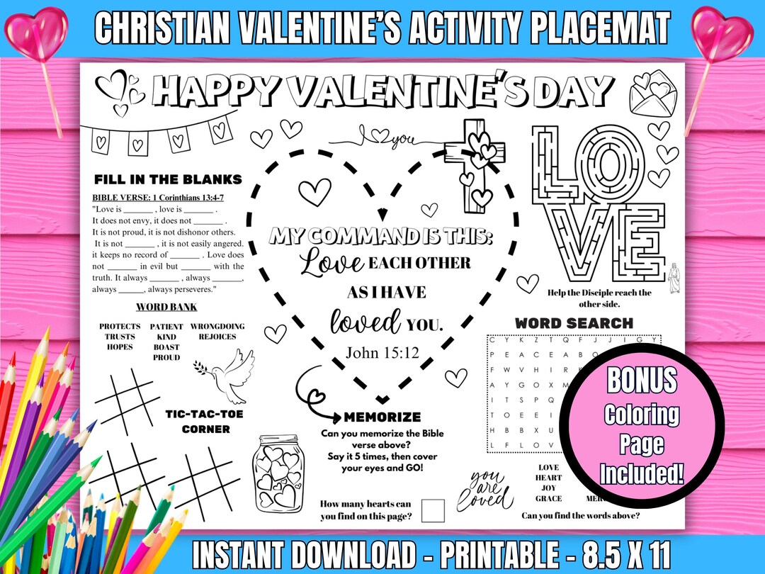 Valentine's Day Activity and Coloring for Kids, Christian Valentine ...