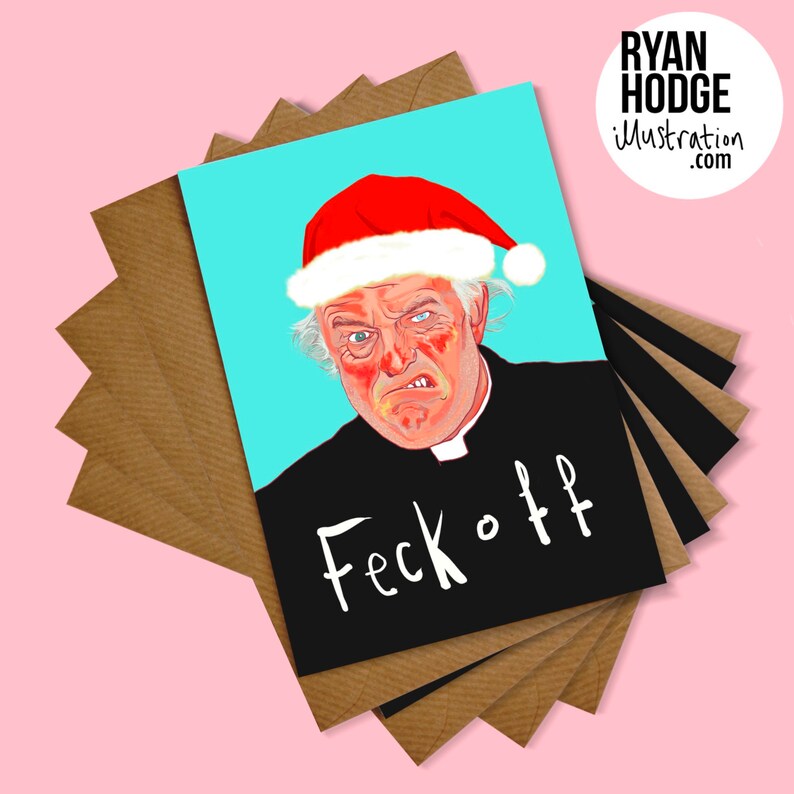 Father Jack Christmas Card A6 Greetings Card Christmas Card Rude Father ...