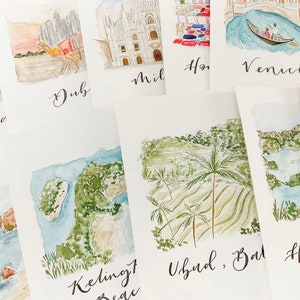 Wedding Location Custom Seating Plan Sign // Illustrated Travel Wedding ...